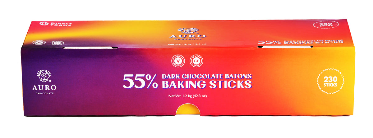 55% Dark Chocolate Batons Baking Sticks – Auro Chocolate