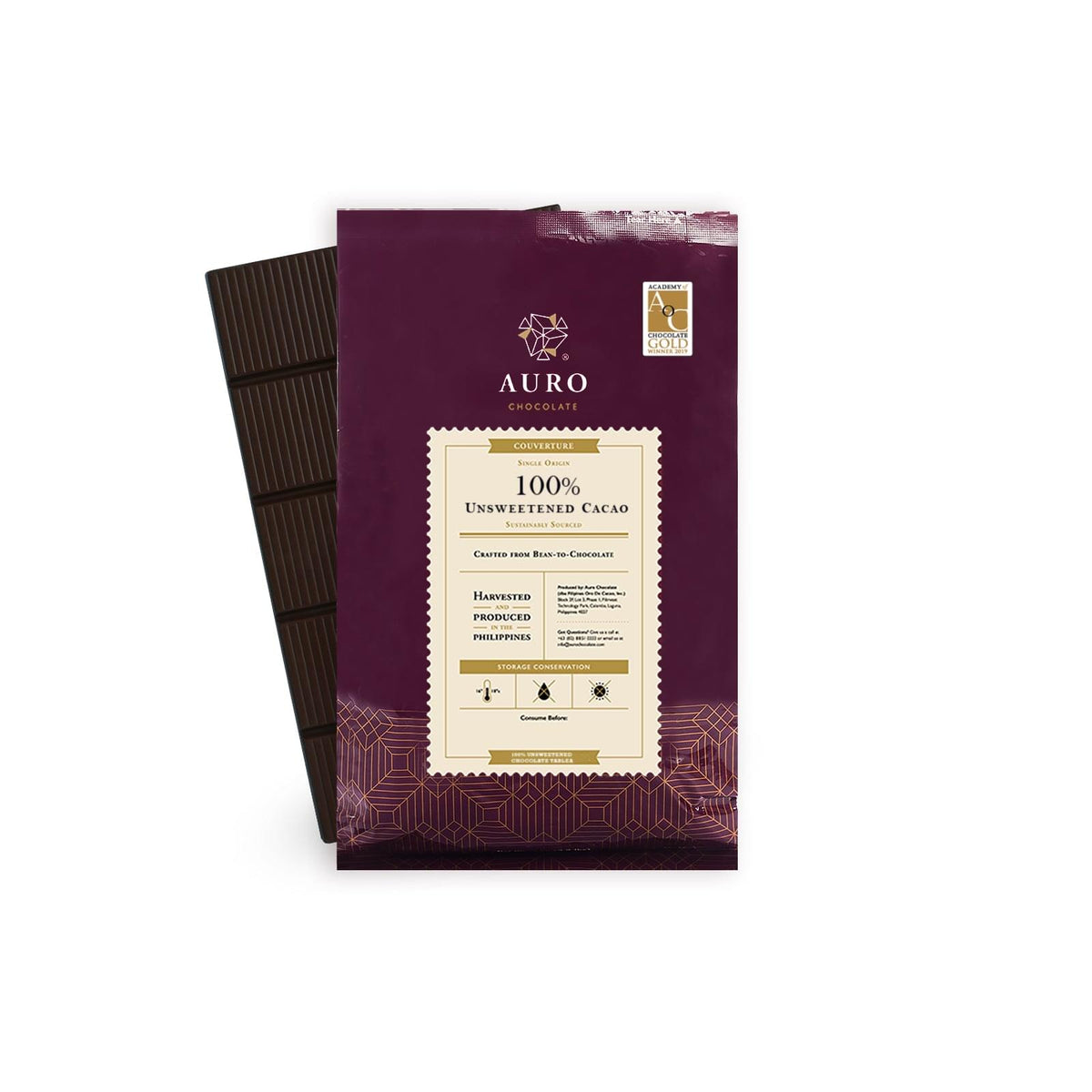 100% Unsweetened Chocolate Tablea 1KG Block – Auro Chocolate